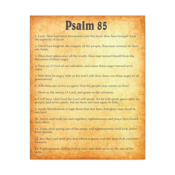 Scripture Sign Psalm 85 Chapter Gold Bible Canvas Christian Wall Art ...